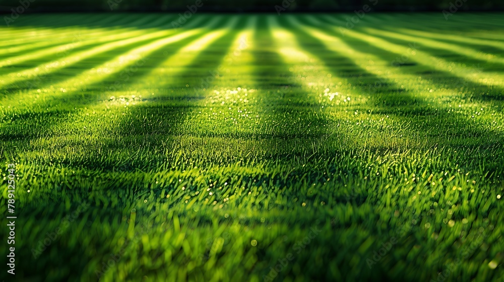 Closeup green grass natural greenery texture of lawn garden Stripes ...