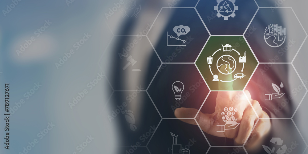 Sustainable business value chain concept. LCA, Life cycle assessment ...