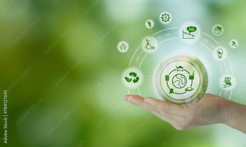 Sustainable business value chain concept. LCA, Life cycle assessment ...