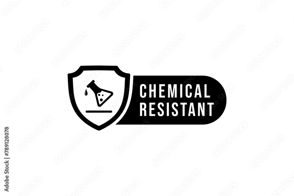 Chemical resistant label or Chemical resistant mark Vector Isolated ...