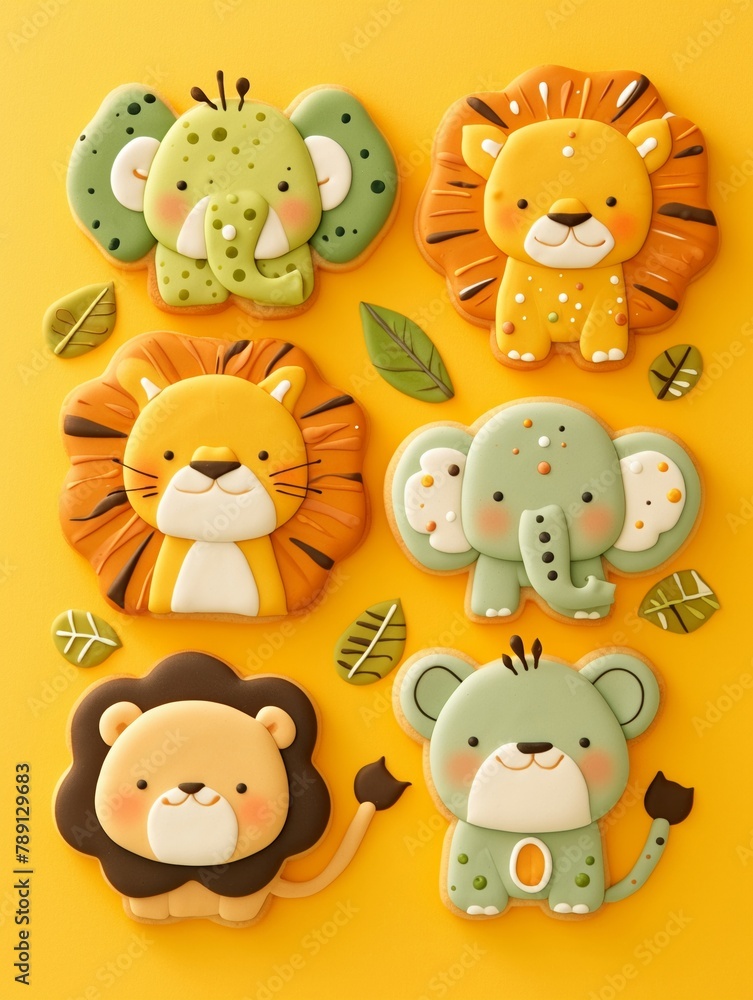 Jungle safari animal cookies, iced in vivid colors to bring to life ...