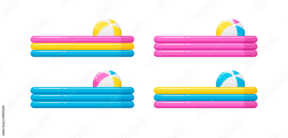Vetor de Kids inflatable pools for summer beach party or children's ...