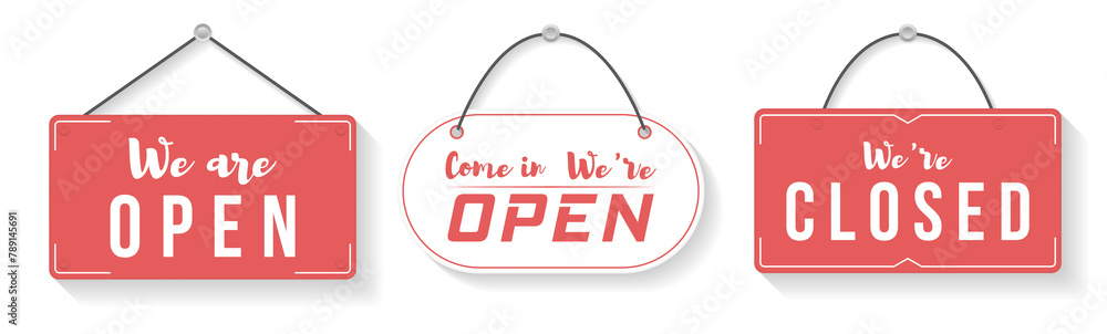 PNG, Image of various open and closed business signs. A business sign ...