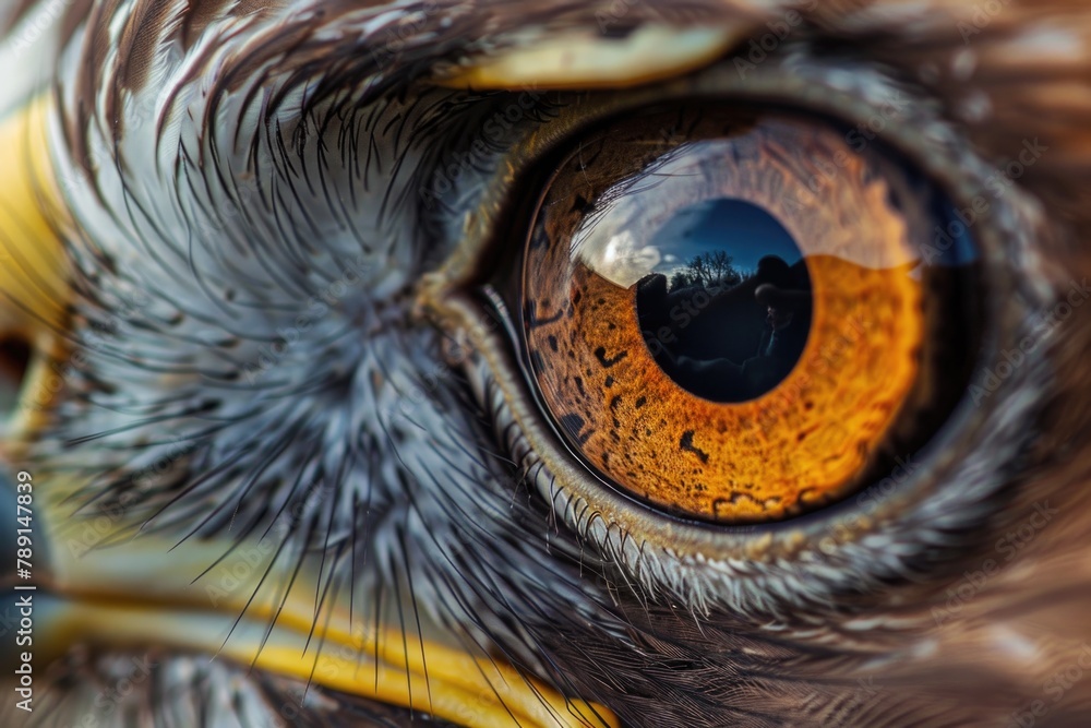 Bird Eye. Amazing Close-Up Macro Photo of Eagle Eye, Male Northern ...