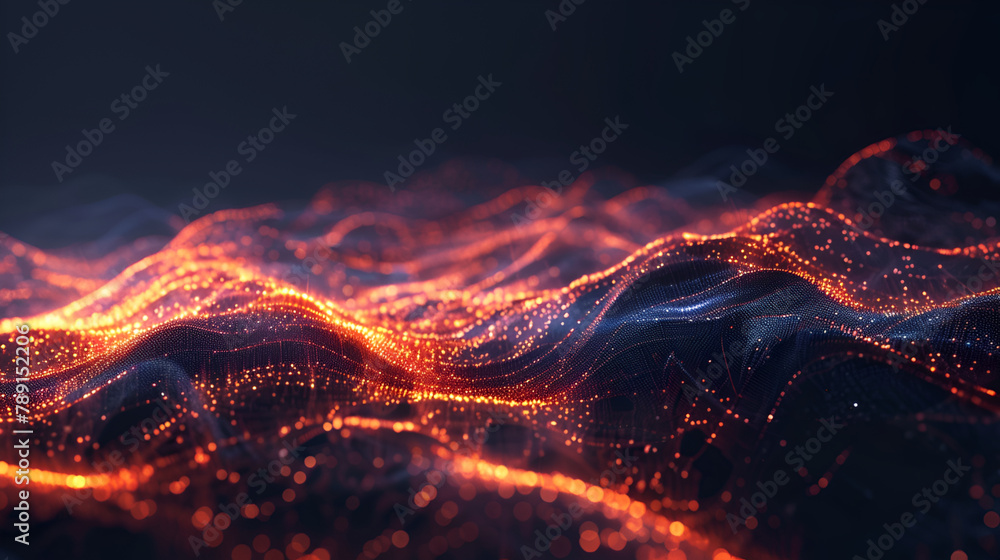 data streaming background with colorful lines of light and information ...