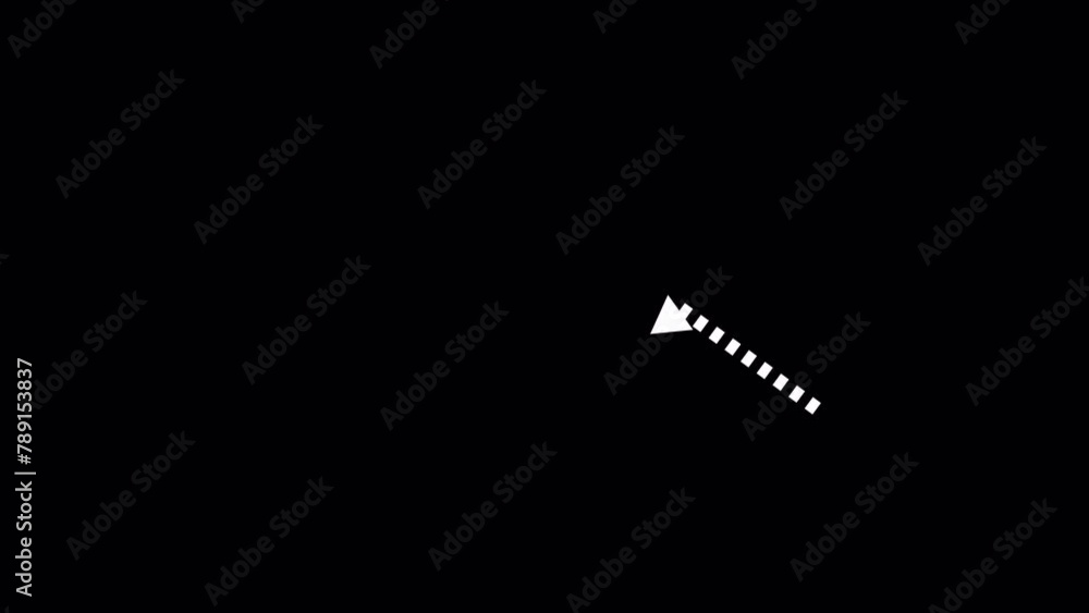 Dotted arrows animation on transparent background, Set of animated ...