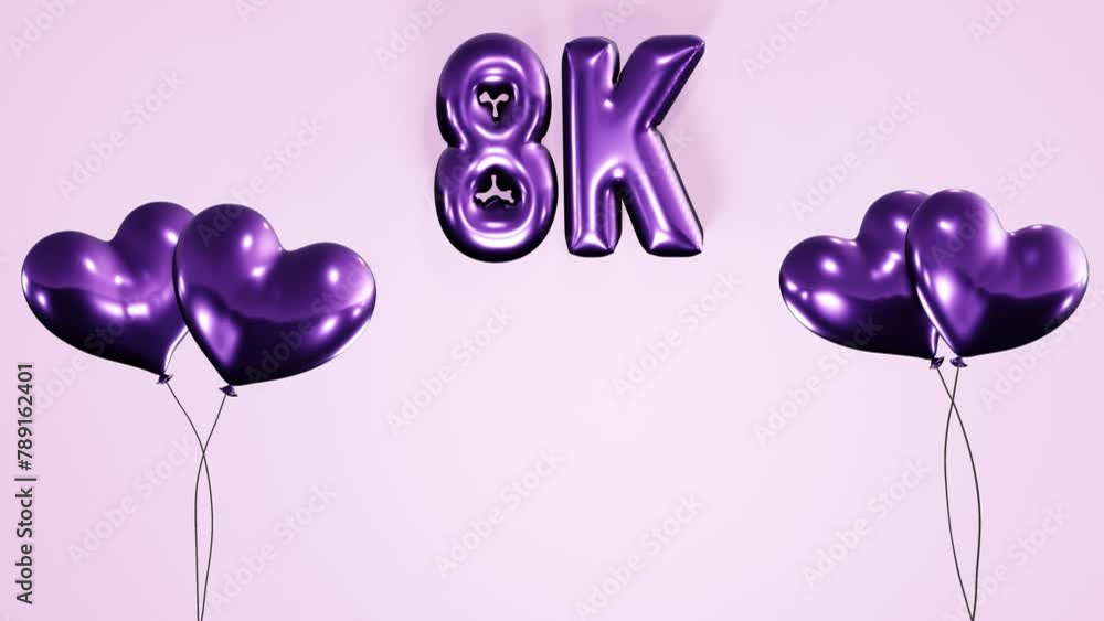 8k, 8000 subscribers, followers , likes celebration background with ...