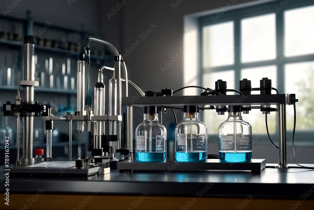 Equipment for electrolysis in chemical laboratory. Reagents and device ...