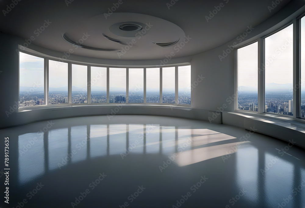 windows full seamless huge office interior hdri degrees white spherical ...