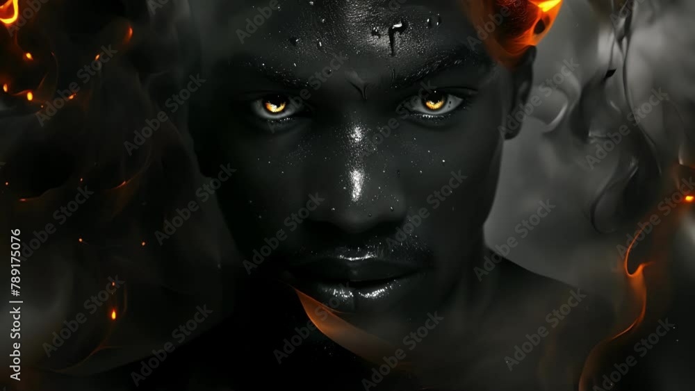 He stands amidst a swirl of inky blackness his shadowed figure blending ...