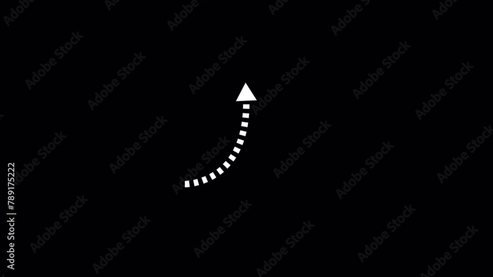 Dotted arrows animation on transparent background, Set of animated ...