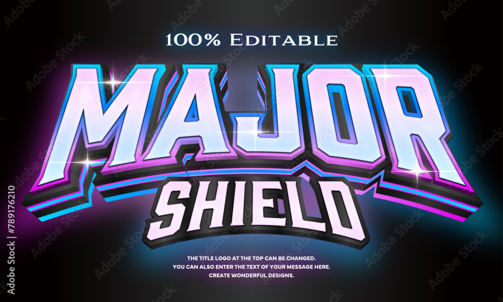 ”Major SHIELD” Editable title logo text style effect that looks like a ...