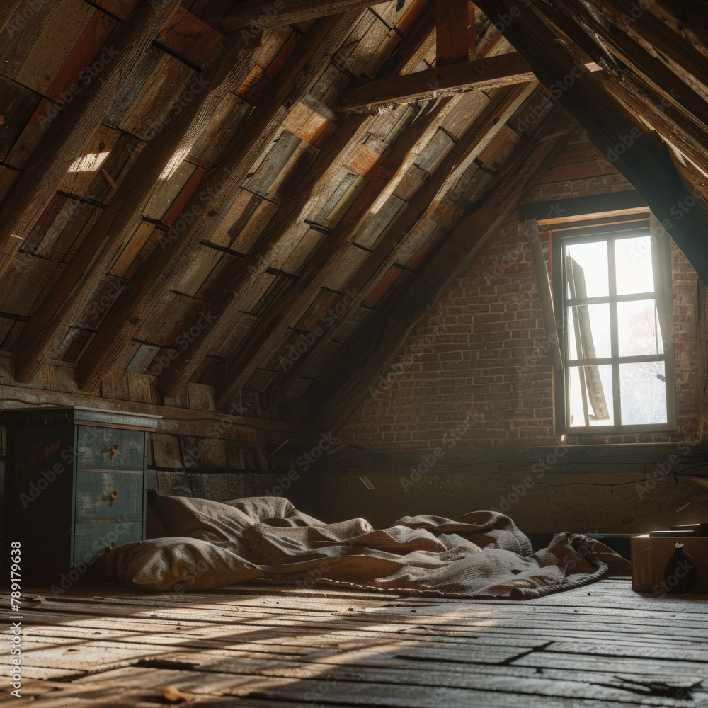 attic, house, building, old, abandoned, construction, architecture ...