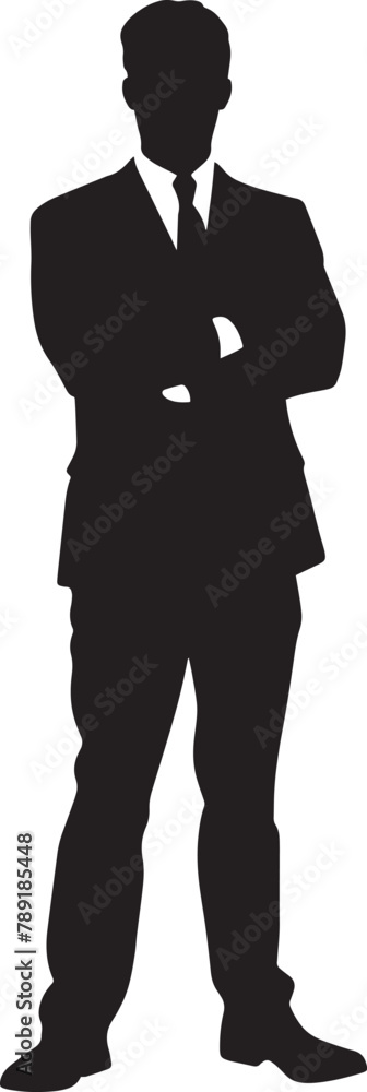 lawyer full body silhouette vector black on white background, clean ...