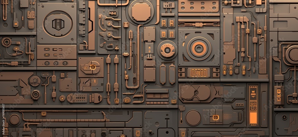 Detailed technical sci-fi electronics background..Sci-fi inspired ...