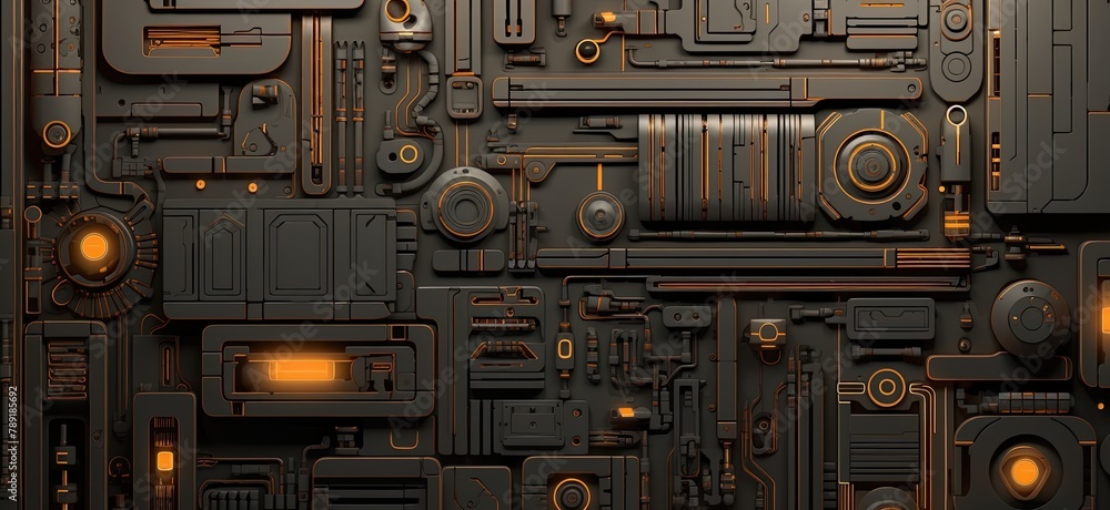 Detailed technical sci-fi electronics background..Sci-fi inspired ...