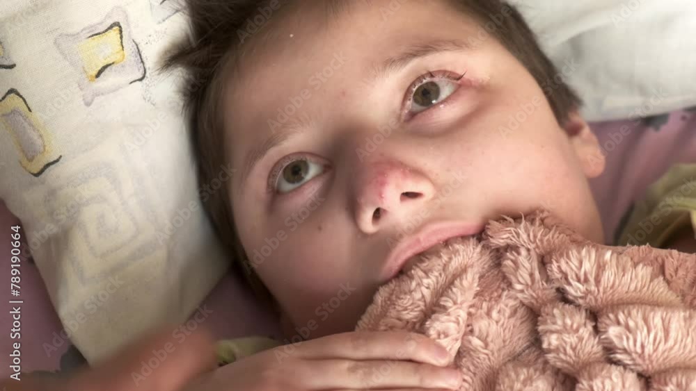 Authentic shot of a teenage girl with Down syndrome, autism. The loving ...