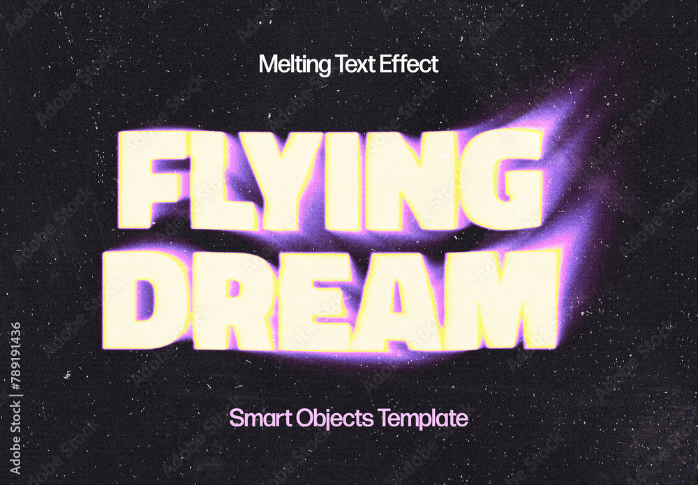 Blurry Flowing Text Effect Mockup Stock Template | Adobe Stock