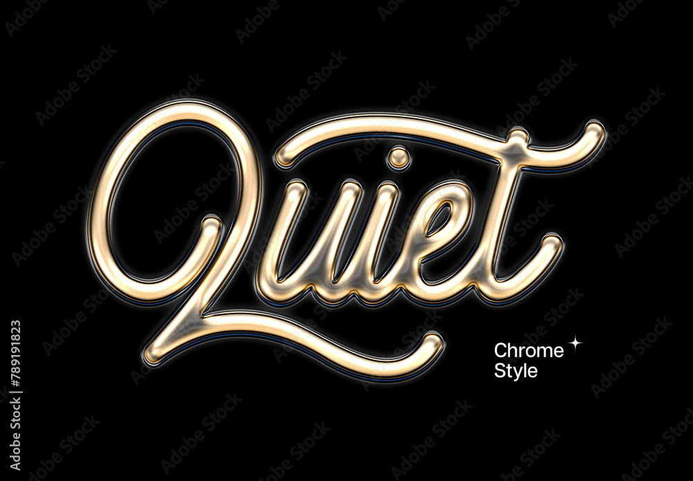 Golden Chrome Logo Mockup Stock Template | Adobe Stock