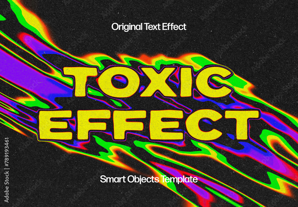 Trippy Acid Text Effect Mockup Stock Template | Adobe Stock