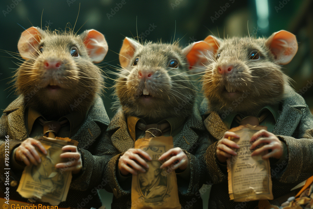 Corporate rats. Digital illustration of the rat race of modern-day work ...