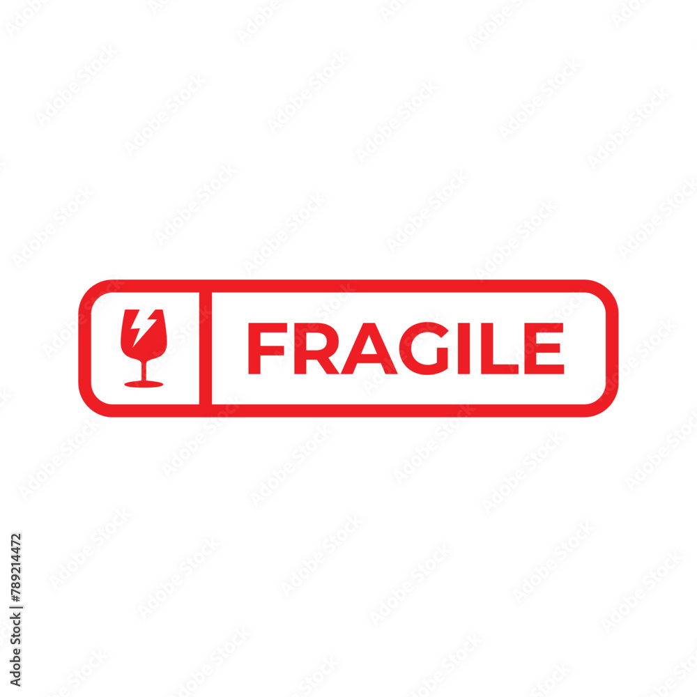 Sticker fragile handle with care vector. warning label, fragile label ...
