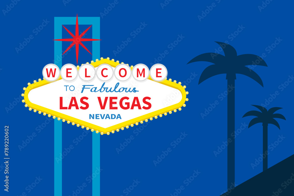 Welcome to fabulous Las Vegas sign icon at night. Classic retro symbol ...