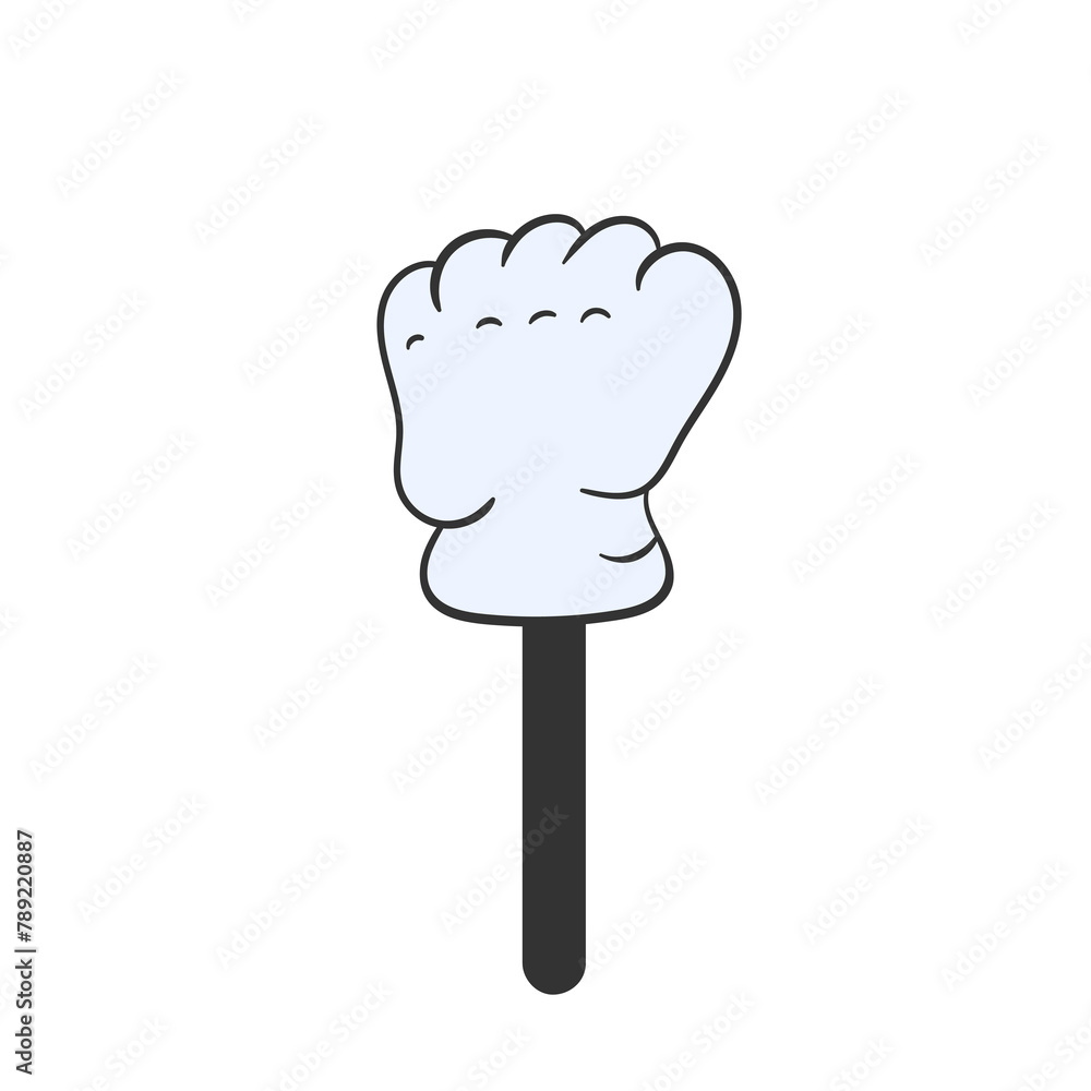 PNG, Cartoon gloved arm on white background in hand drawn style. Comic ...