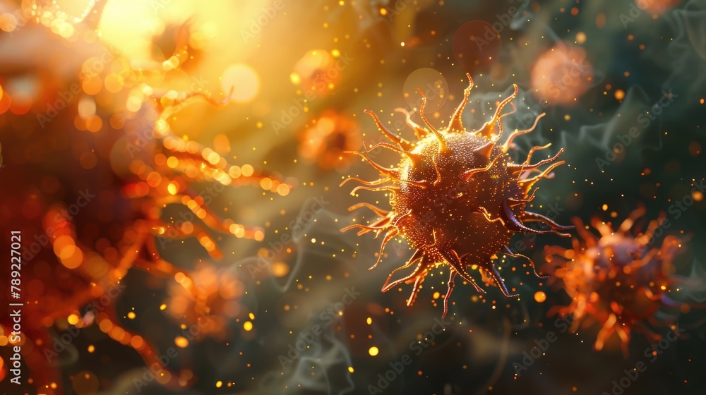 Measles Virus Structure: 3D Illustration with Surface Glycoprotein ...