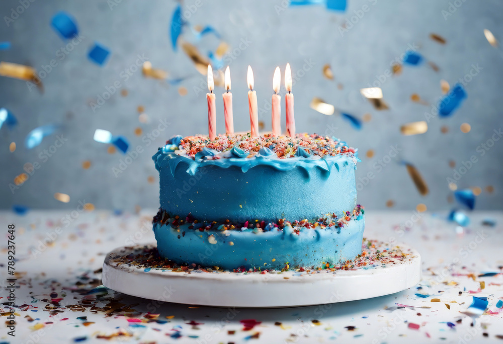white blue confetti cake background birthday sweet food celebration ...