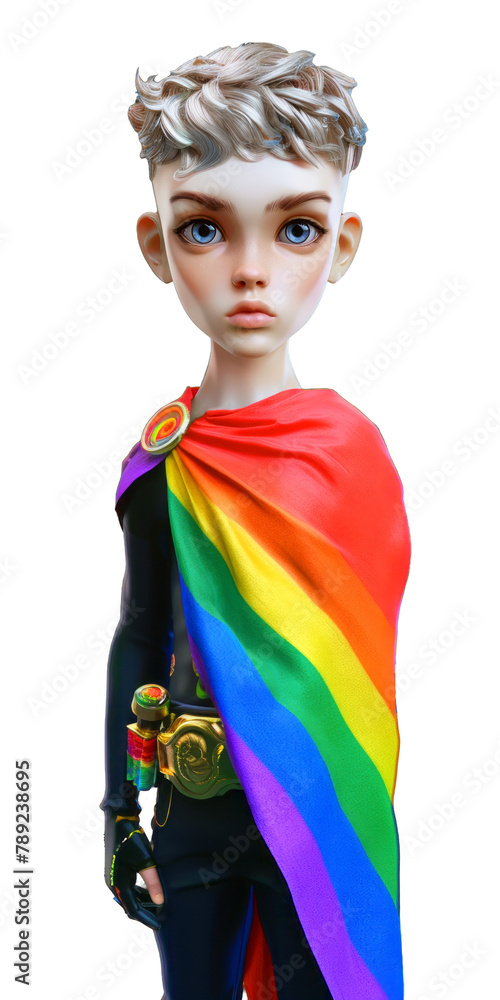 Cute Boy character in sylish look. Lgbtq fashion outfit on transparent ...