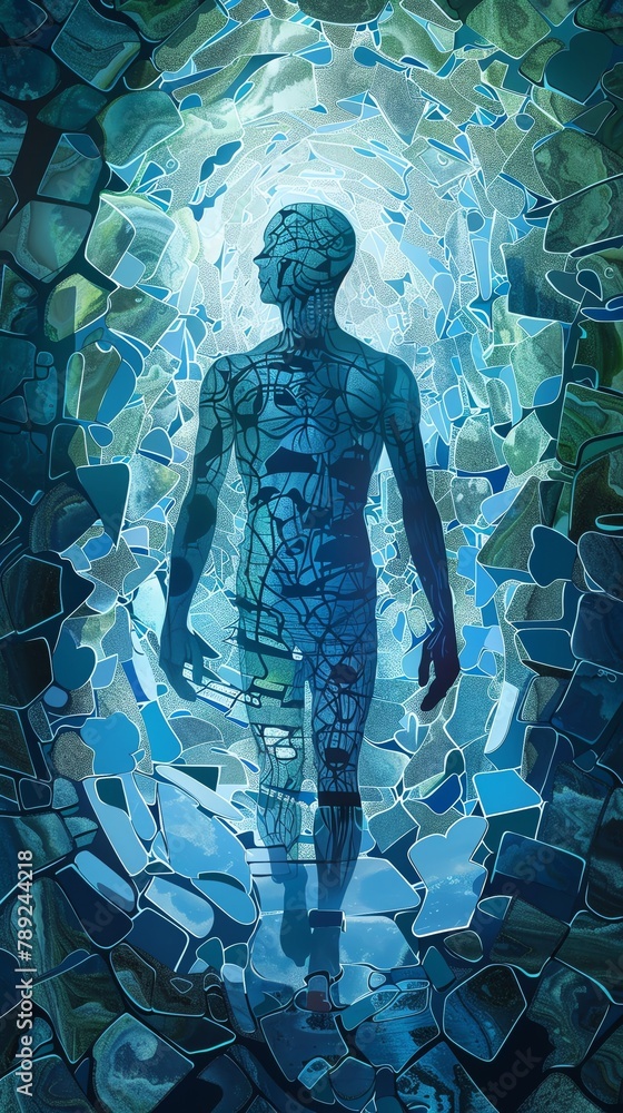 Trauma recovery therapy techniques visualized in a dimension where past ...