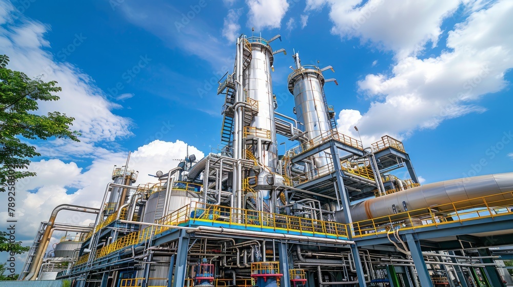 Oil refinery plant from industry zone, Oil and gas petrochemical ...