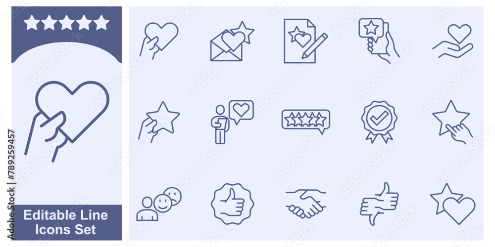 Customer Satisfaction, Feedback Rating, Testimonials icon set elements ...