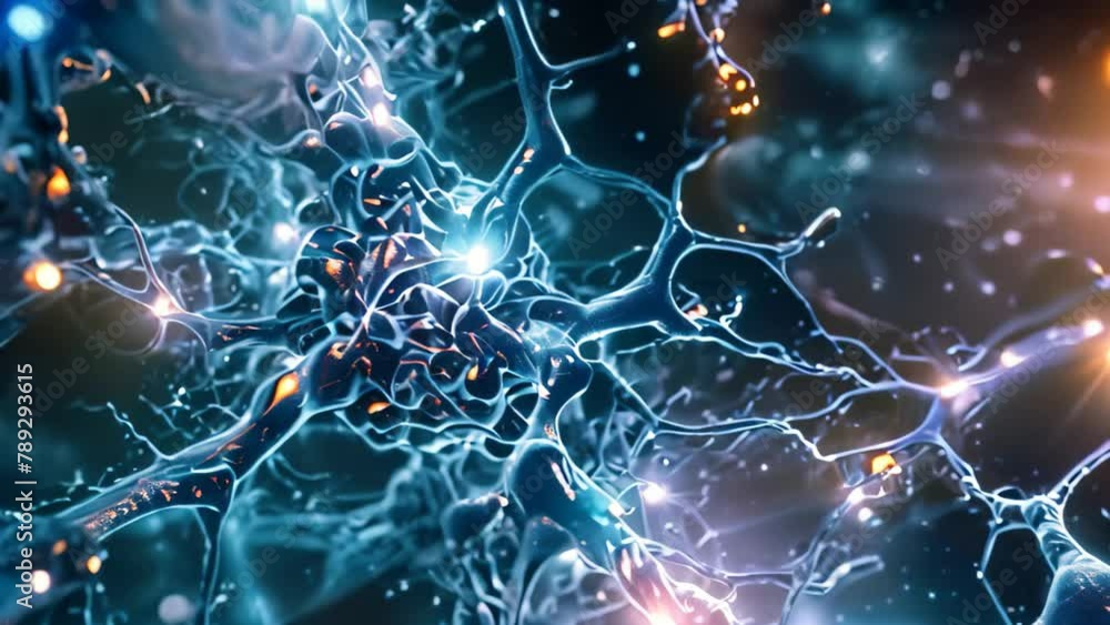 Computer Generated Video of a Human Brain With Neural Pathways and ...