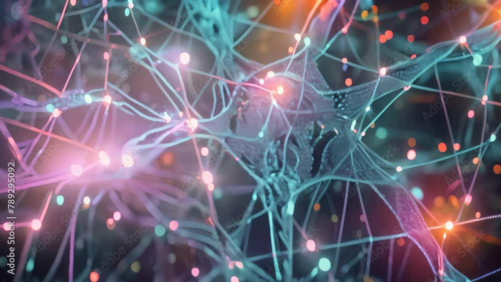 Computer Generated Video of a Human Brain Showing Neural Connections ...