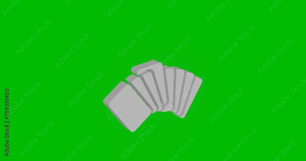 Animation of rotation of a white playing cards symbol with shadow ...
