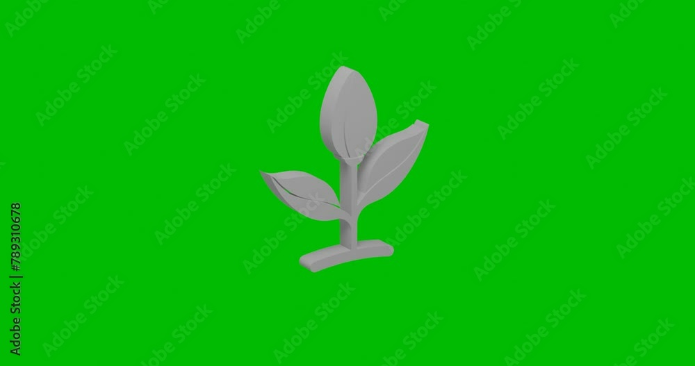 Vidéo Stock Animation of rotation of a white sprout symbol with shadow ...