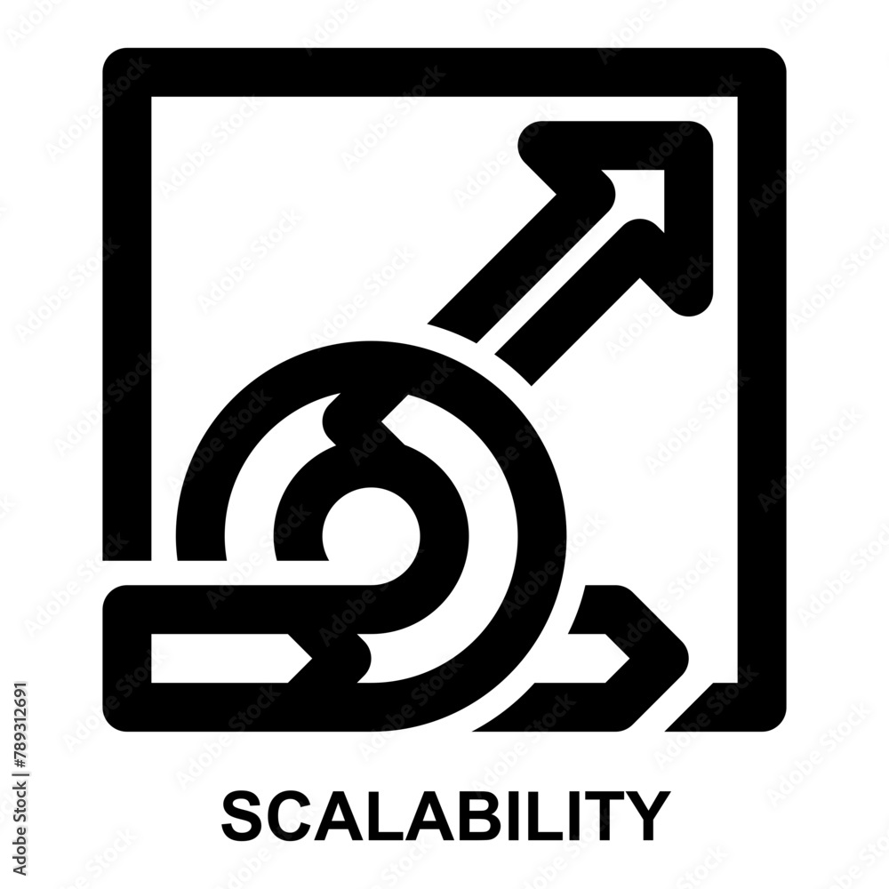 scalability, scalable, scaling, agile, scale up, expand expanded agile outline icon for web ...