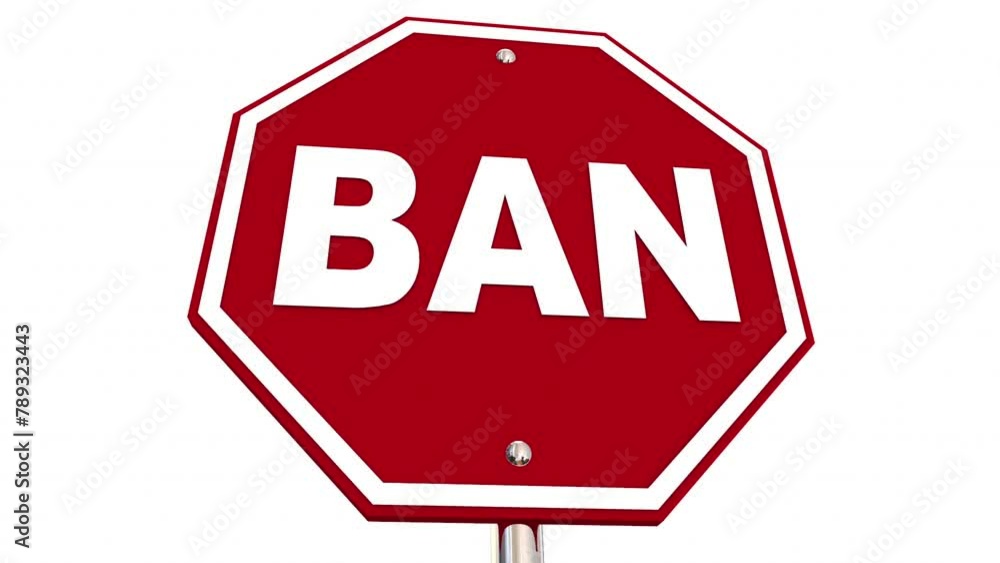 Vidéo Stock Ban Stop Sign Illegal Restriction Outlawed Prohibit ...