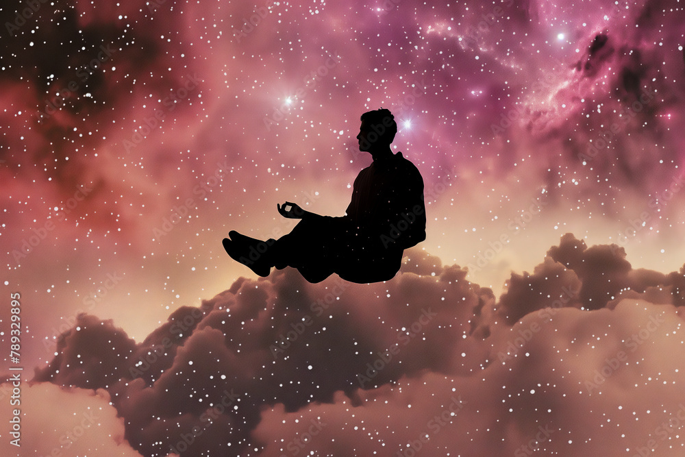 Human soul spirit levitation imagination higher intelligence silhouette ...