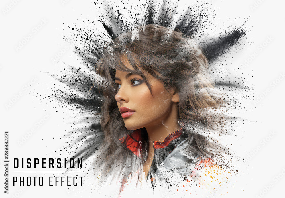 Dispersion Photo Effect With Explosion and Dust Mockup. Generative Ai ...
