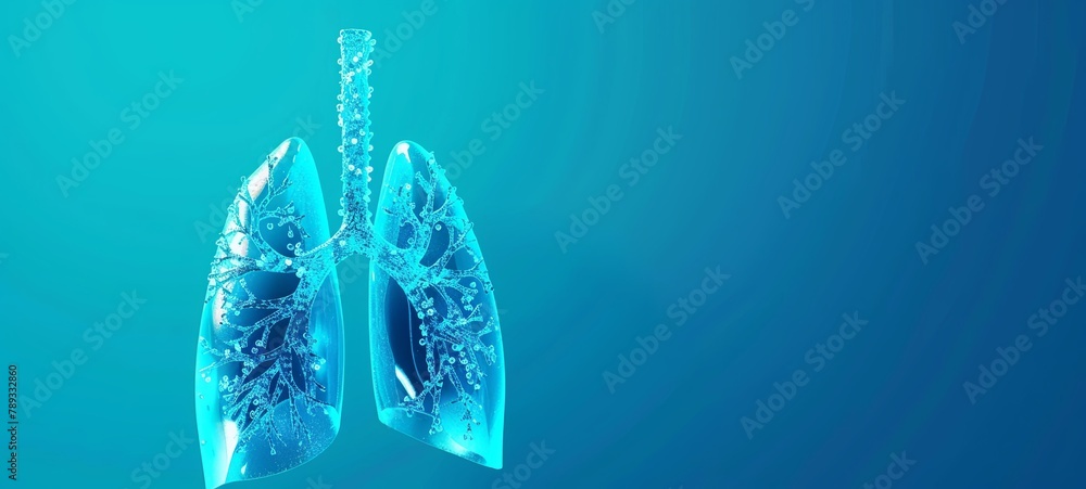 Lung diseases in the human body. Abstract vector 3d light and red spot ...