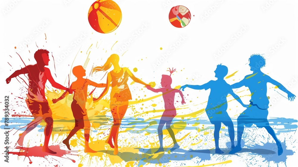 Beach ball clipart tossed between friends in a game Stock Illustration ...