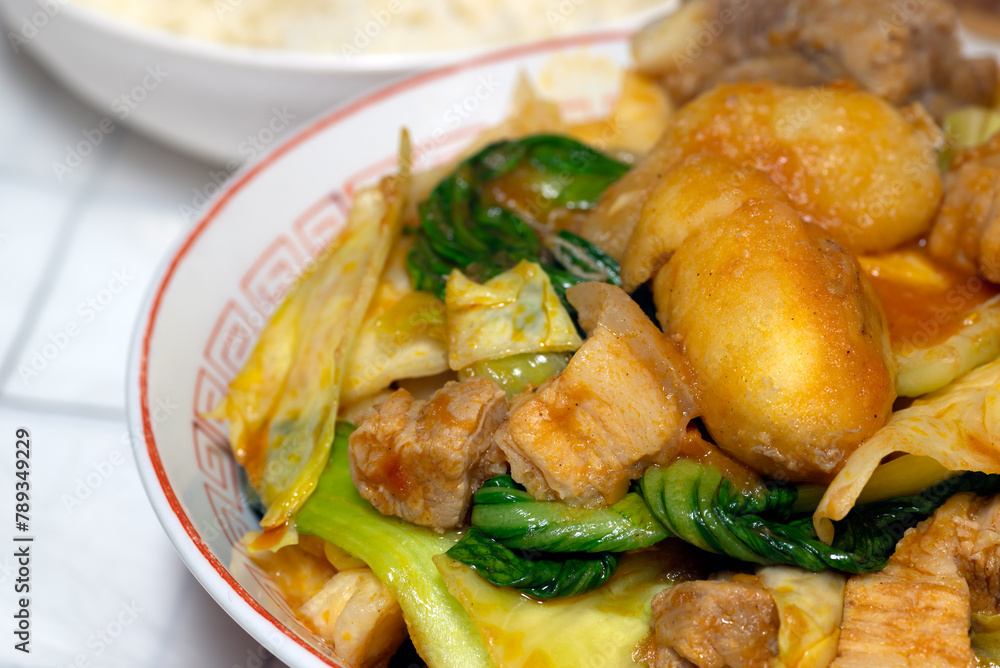 Pochero is a Philippine dish stew made of pork, saba bananas, beans ...