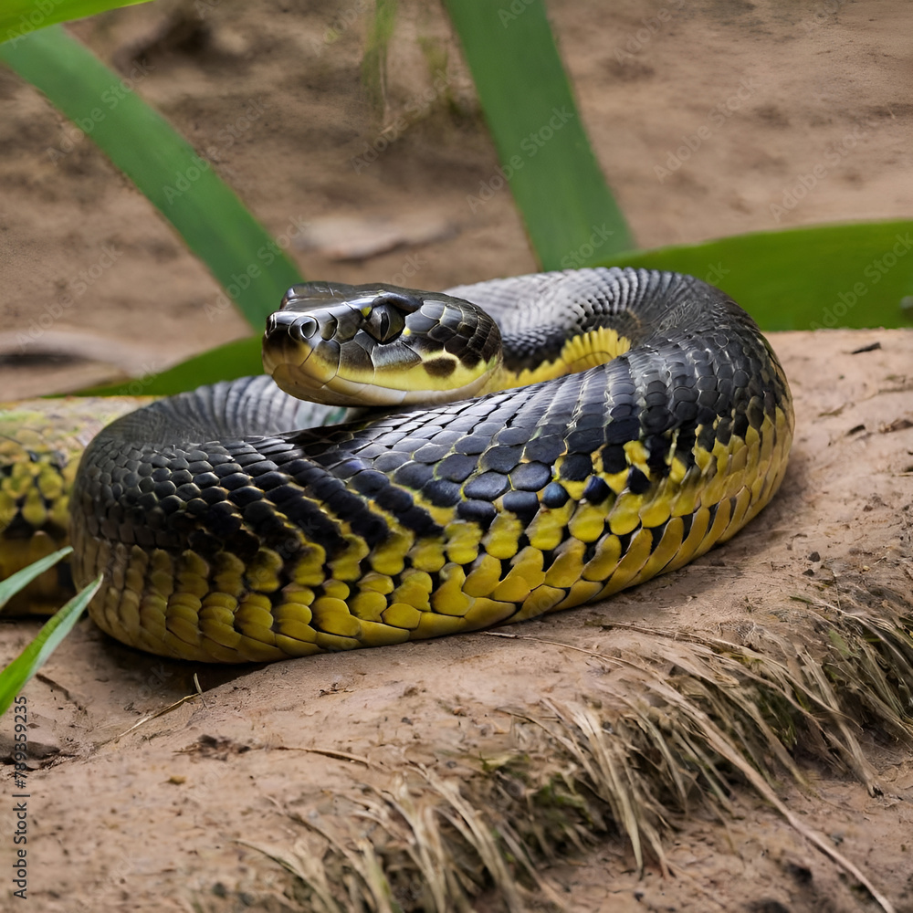 Panthera aristolochiae, commonly known as the Chinese rat snake. Stock ...