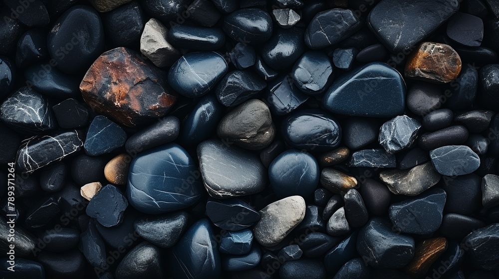 Small dark stone texture for background, pattern of gravel stone wall ...