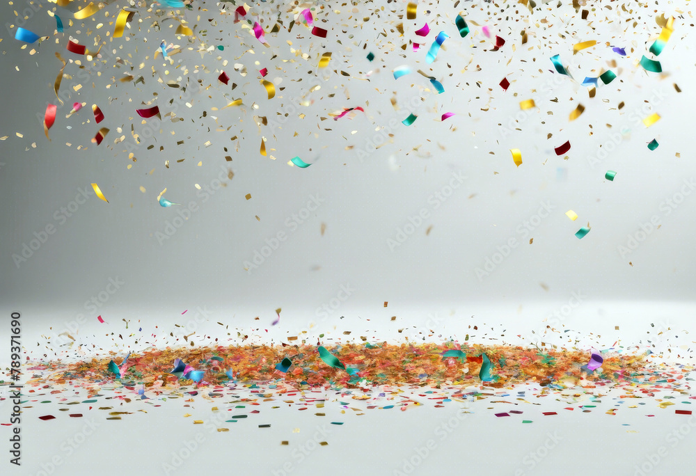 confetti isolated transparent background colorful border Shiny streamers falling streamer ribbon ...