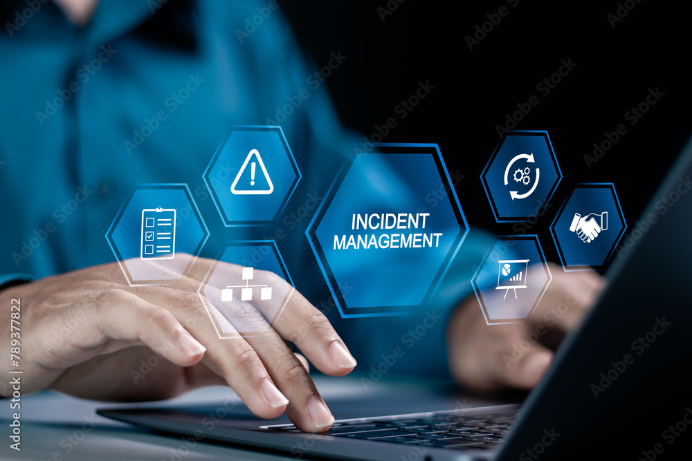 Incident management process business technology concept. Businessman ...