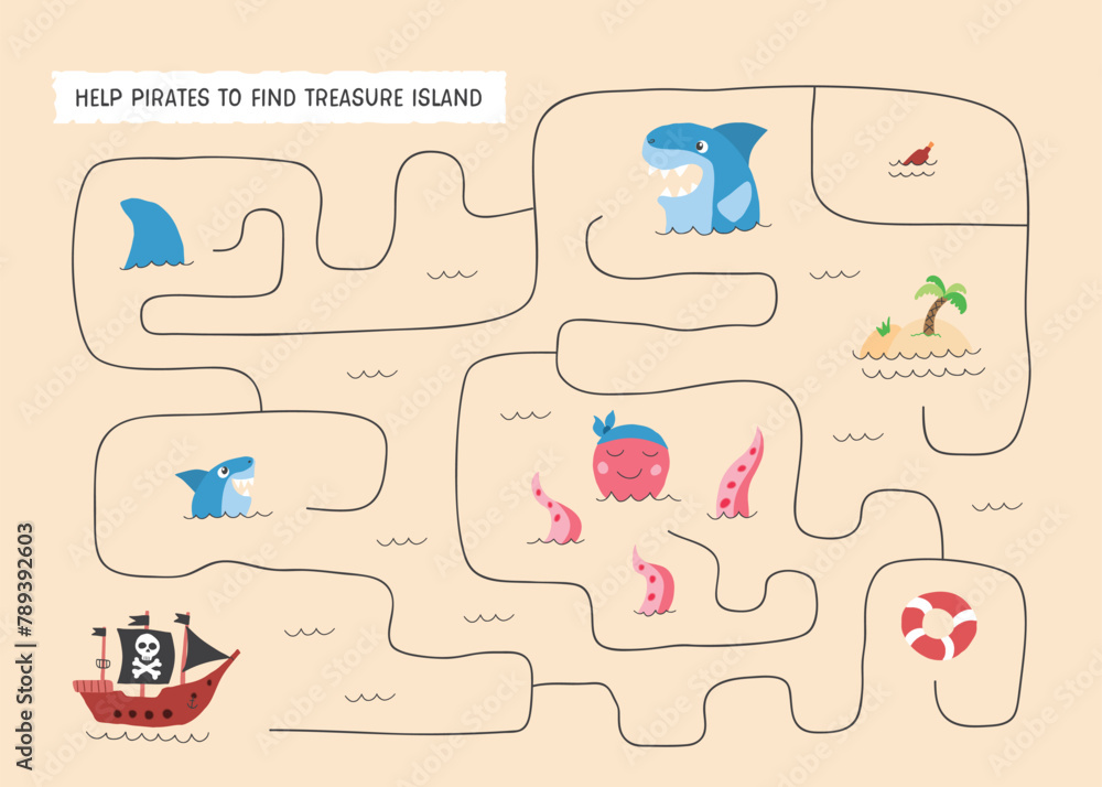 Labyrinth, Maze game for children. Logical puzzle for kids. Quest to ...